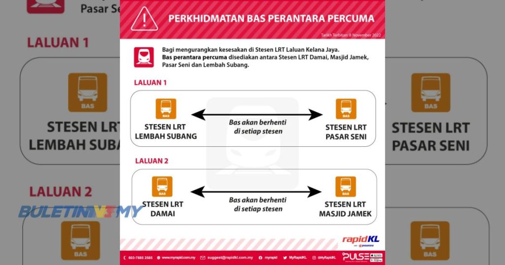 Masalah teknikal di stesen LRT, khidmat bas perantara disediakan ...