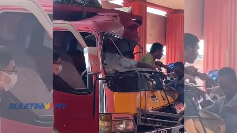 Cemas kelindan tersepit, pandu lori sendiri ke hospital selepas nahas ...