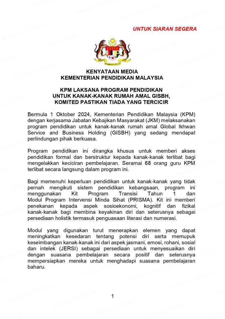 68 guru KPM mengajar kanak-kanak rumah amal GISBH | BULETIN TV3 Malaysia
