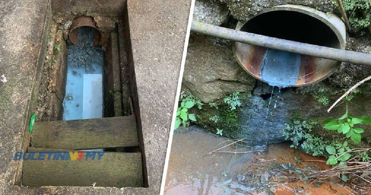 Aliran berwarna di longkang akibat kerja cuci tong cat – LUAS | BULETIN ...
