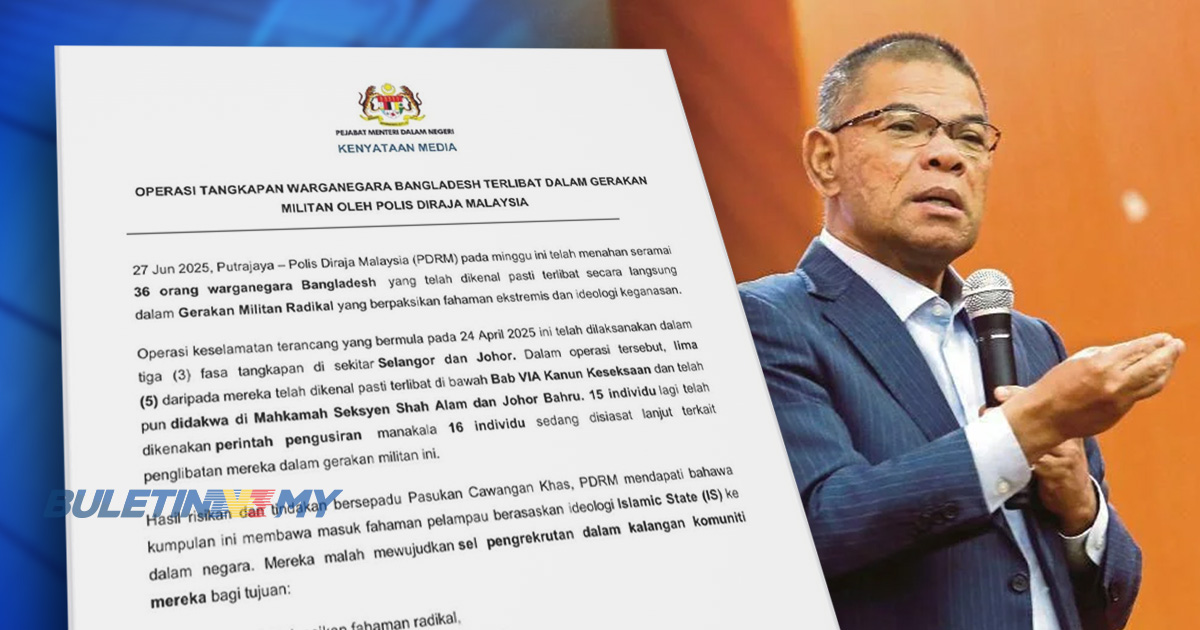 36 warga Bangladesh ditahan terbabit gerakan militan | BULETIN TV3 Malaysia