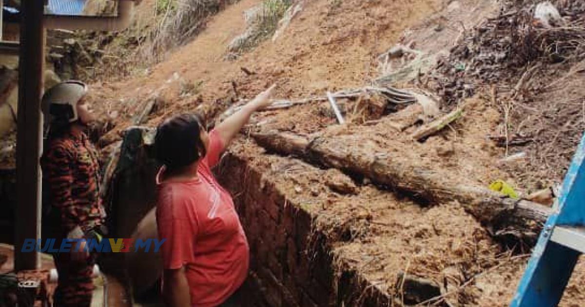 Cerun 9 meter runtuh, tiga rumah terancam | BULETIN TV3 Malaysia