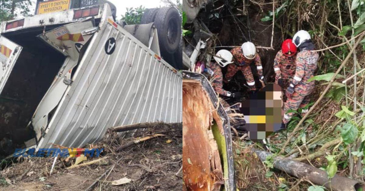 Pemandu maut tercampak keluar selepas lori 10 tan terbabas di Tamparuli ...