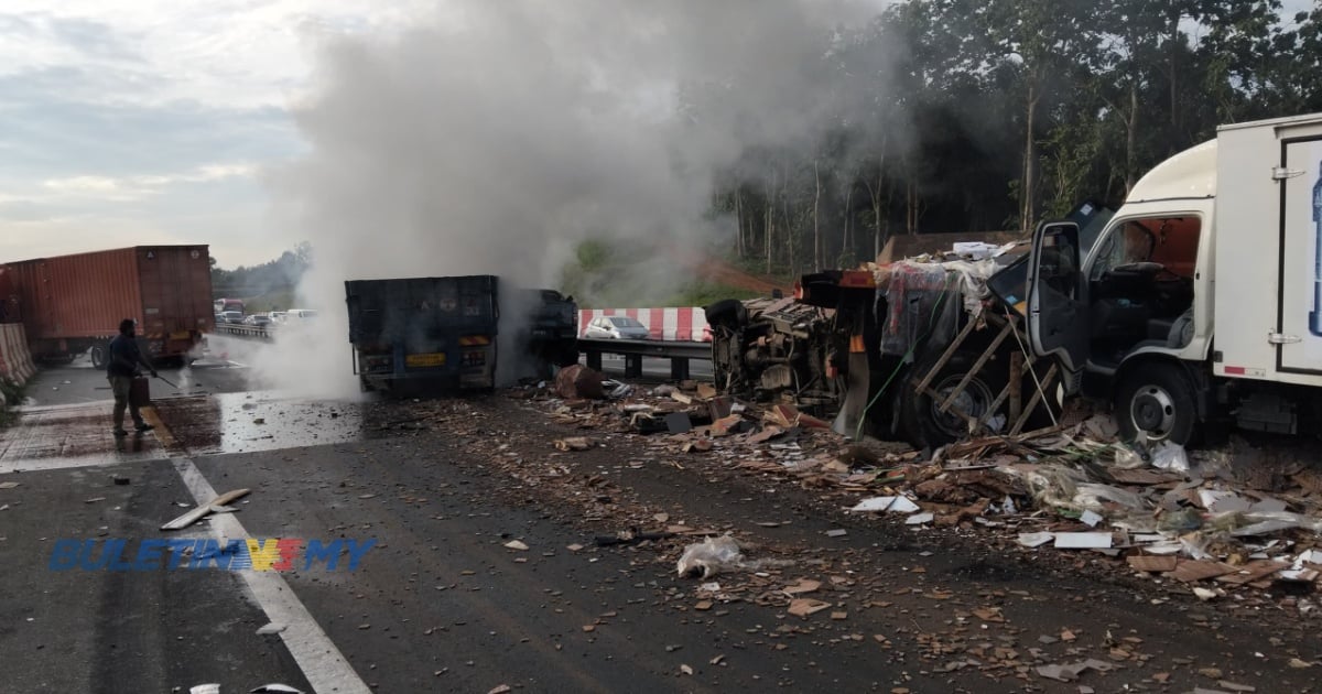 Nahas di Lebuhraya Plus dekat Kulai babit 6 kenderaan, kesesakan teruk ...